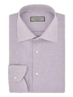 Canali Impeccabile Twill Cotton Regular-fit Shirt - Purple