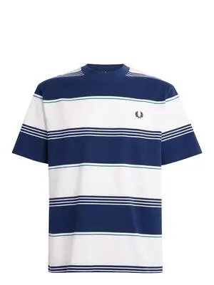 Fred Perry Cotton Stripe T-shirt - Blue