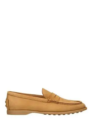 TOD'S Gomma Leggero Suede Loafers Camel