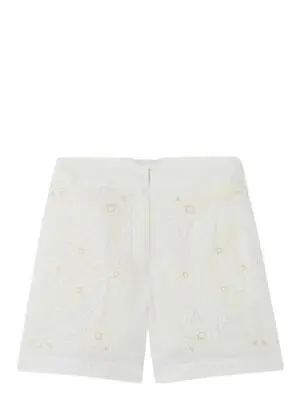 Claudie Pierlot Embroidered High-rise Shorts - Ecru