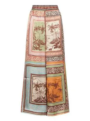 ALEMAIS Alberta Wide-leg Silk Trousers - Multi