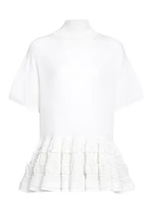 ALAÃA Peplum Top - White