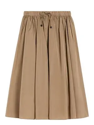 Max Mara Taffeta Midi Skirt Kaki