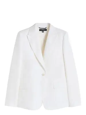 Max Mara Linen Canvas Blazer - White