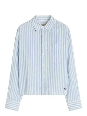 Max Mara Linen Canvas Boxy Shirt - Light Blue