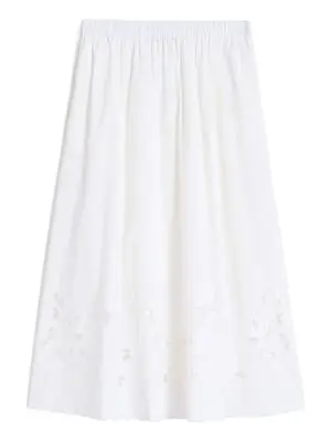 Max Mara Cotton-poplin Midi Skirt - White