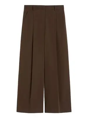 Max Mara Stretch Cotton Gabardine Trousers - Chocolate