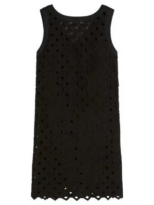 Max Mara Macramé Jersey A-line Dress - Black