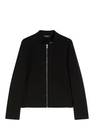 Max Mara Scuba Jersey Biker Jacket - Black