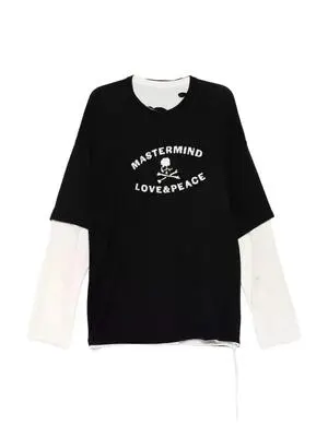 MASTERMIND WORLD Logo-print Ripped T-shirt - Black