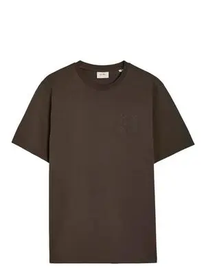 LES DEUX Embossed T-shirt - Brown