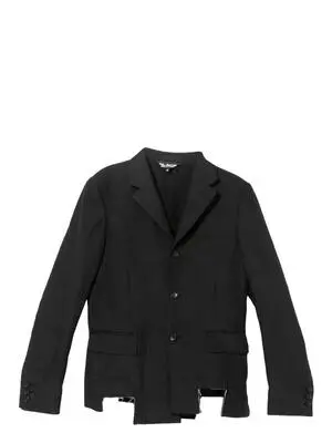 Comme Des Garçons Embroidered Cut-out Blazer - Black