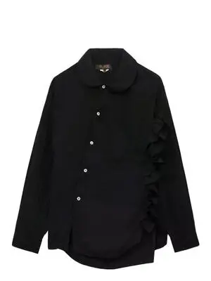 Comme Des Garçons Ruffled Peter Pan Collar Shirt - Black