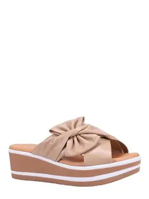 Ron White Paislee Platform Wedge Slide Sandal - Fawn