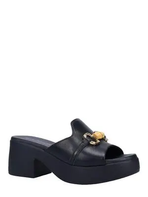 Ron White Gwyna Platform Slide Sandal Onyx