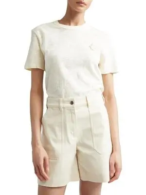 Moncler Logo Patch T-shirt - Pale Ivory