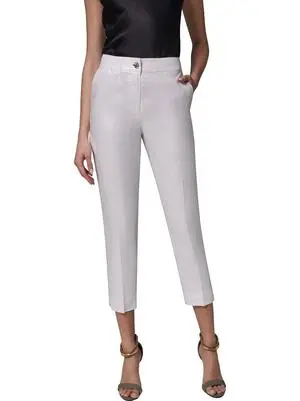 DONNA KARAN NEW YORK Metallic Linen Crop Pants