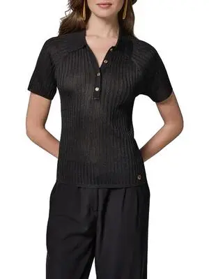 Donna Karan New York Rib Polo Black