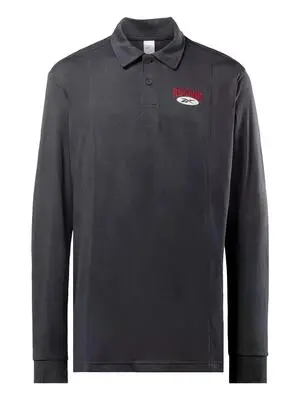 REEBOK Logo-embroidered Cotton Polo Shirt - Grey