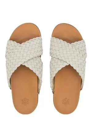 THE SAK Penelope Woven Leather Sandals - Stone Woven