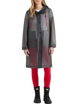 Hunter Alexa Waterproof Longline Hooded Raincoat - Smoke