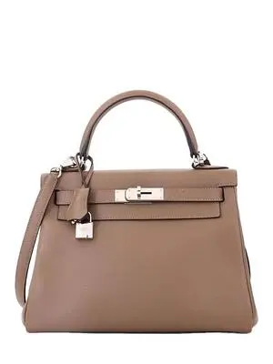 HERMES Kelly 28 Handbag - Beige De Weimar