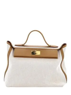 Hermès 35 24/24 Bag Canvas And Swift - Neutral