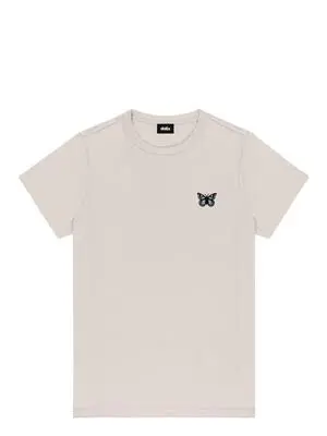 DALIX Butterfly Short Sleeve Cotton T-Shirt Bone