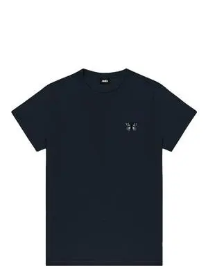 DALIX Butterfly Short Sleeve Cotton T-shirt - Navy