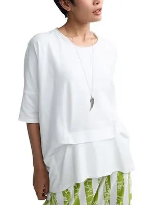 LUUKAA Layered Jersey Tunic Ecru