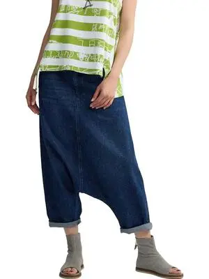 LUUKAA Rowan Sculptural Harem Pants - Indigo Denim