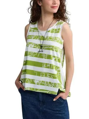 LUUKAA Striped High-low Top - Lime