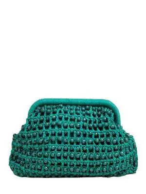 ZSA ZSA ZSU Delhi Raffia Clutch - Green