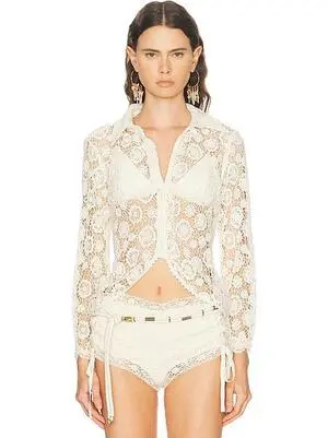 Isabel Marant Étoile Yana Lace Top - White