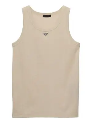Prada Cotton Tank Top - Neutral