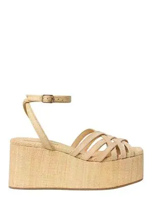 LOEFFLER RANDALL Channing Platform Crossover Sandals - Neutrals