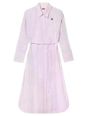 Kenzo Pin Striped Shirt Midi Dress - Pink