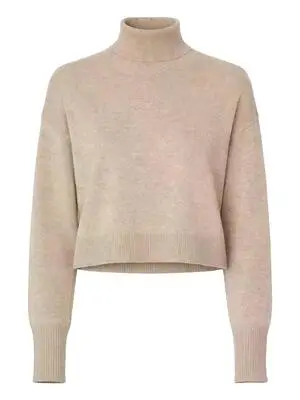 Sablyn Turtleneck Ribbed Cardigan - Neutrals