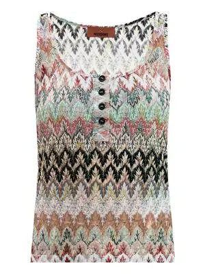 Missoni Patterned Button Sleeveless Top - Neutrals
