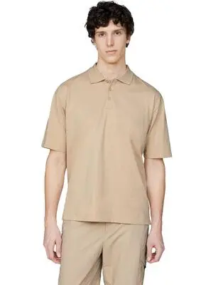 ATM Anthony Thomas Melillo Heavyweight Jersey Polo T-shirt Cotton - Macadamia