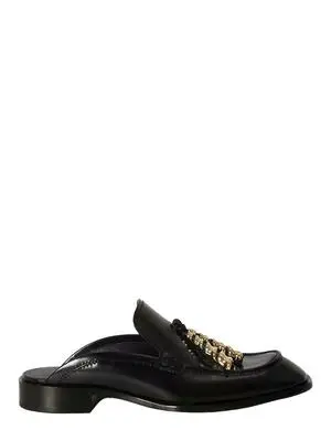 Loewe Calfskin Edge Leather Mules - Black