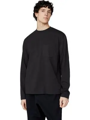 ATM Anthony Thomas Melillo Heavyweight Jersey Long Sleeve Crew T-shirt Cotton - Black