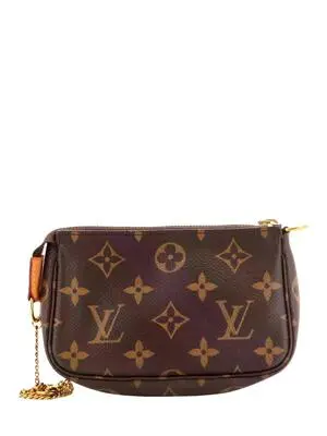 LOUIS VUITTON Pochette Accessoires Monogram Canvas Mini Clutch - Brown