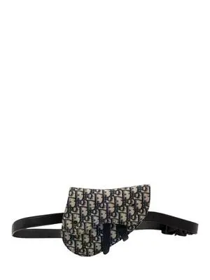 Dior 2020 Oblique Canvas Saddle Belt Bag - Blue
