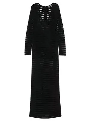 David Koma V-neck Openwork Maxi Dress - Black
