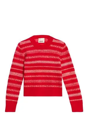 MARANT ETOILE Amity Jacquard Knitted Sweater - Red