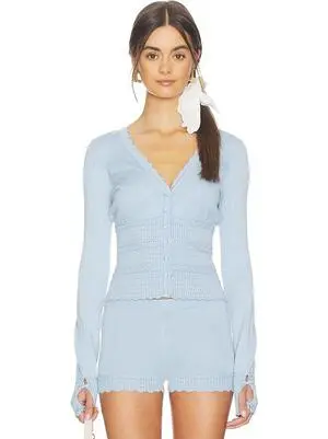 Majorelle Kiria Pointelle Cardigan - Blue