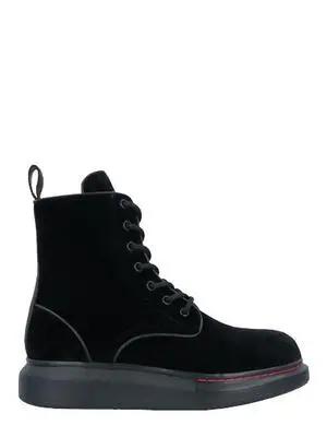 Alexander McQueen Ankle Boots With Rope Wedge - Black