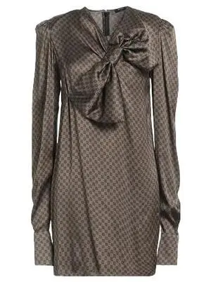 Balmain Mini Flared Dress - Brown