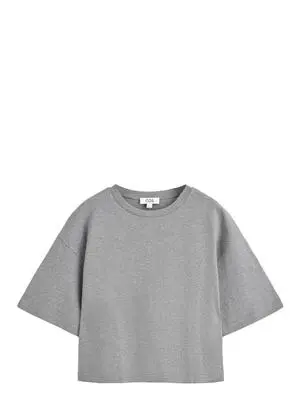 Cos Oversized Boxy Cotton T-Shirt Gray